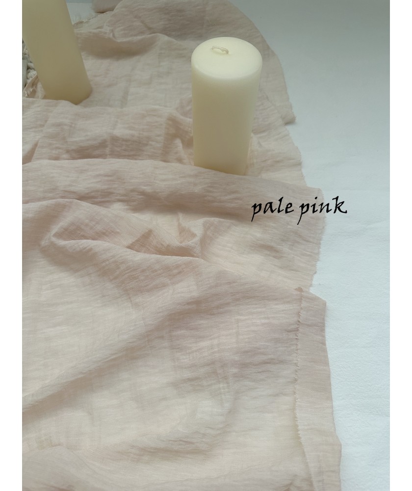 Cotton Silk Table Runner, Pale Pink